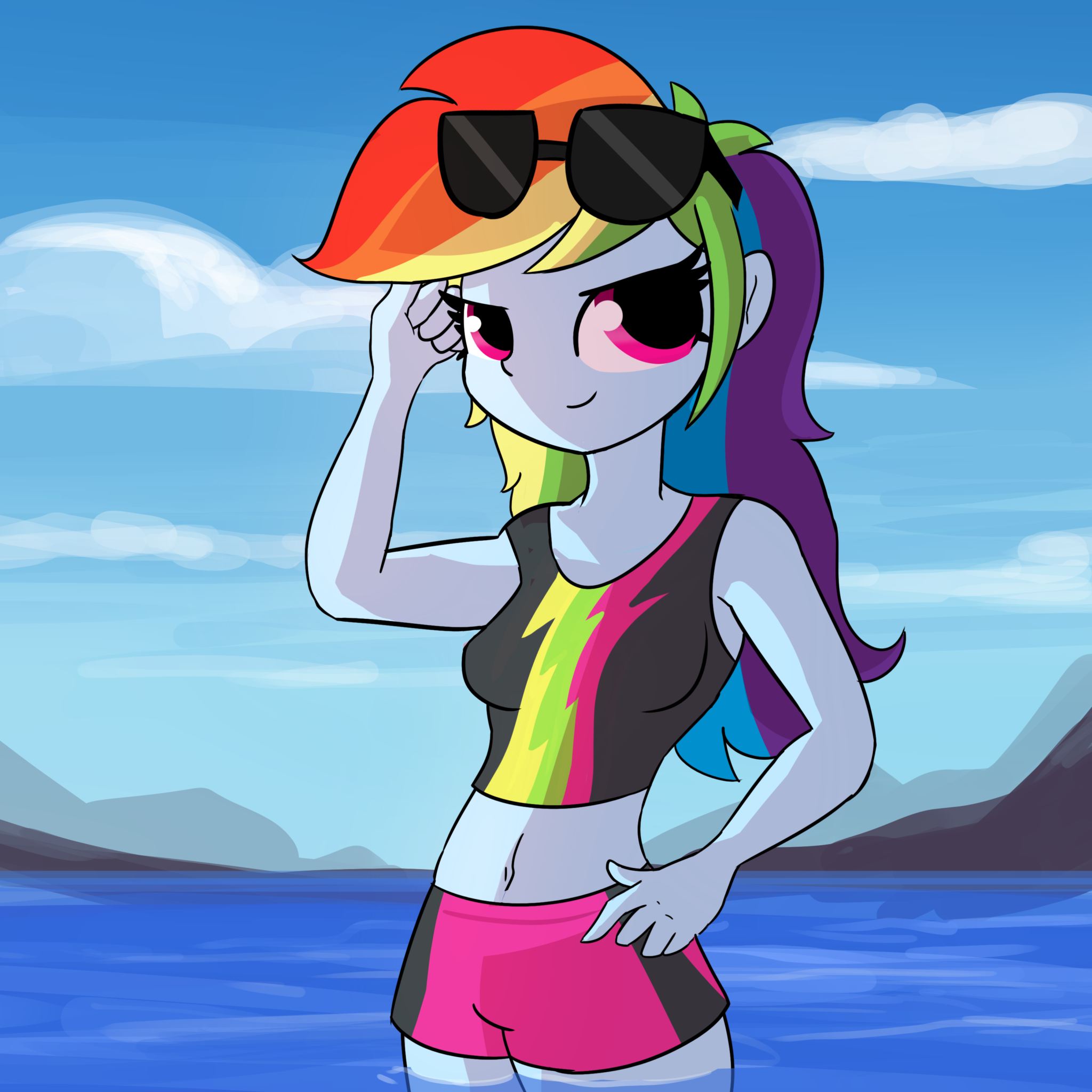 Rainbow Dash Beach Day – TJPones